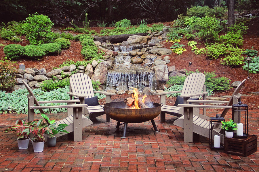 Poly Adirondack Chairs and Fire Pits – Evergreen Patio