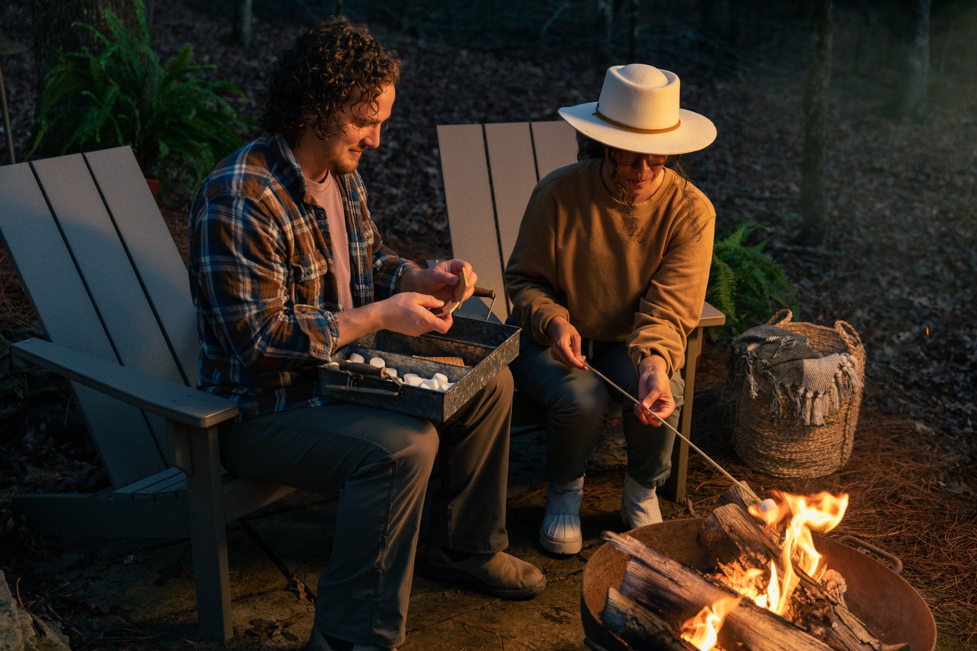 Poly Adirondack Chairs and Fire Pits – Evergreen Patio